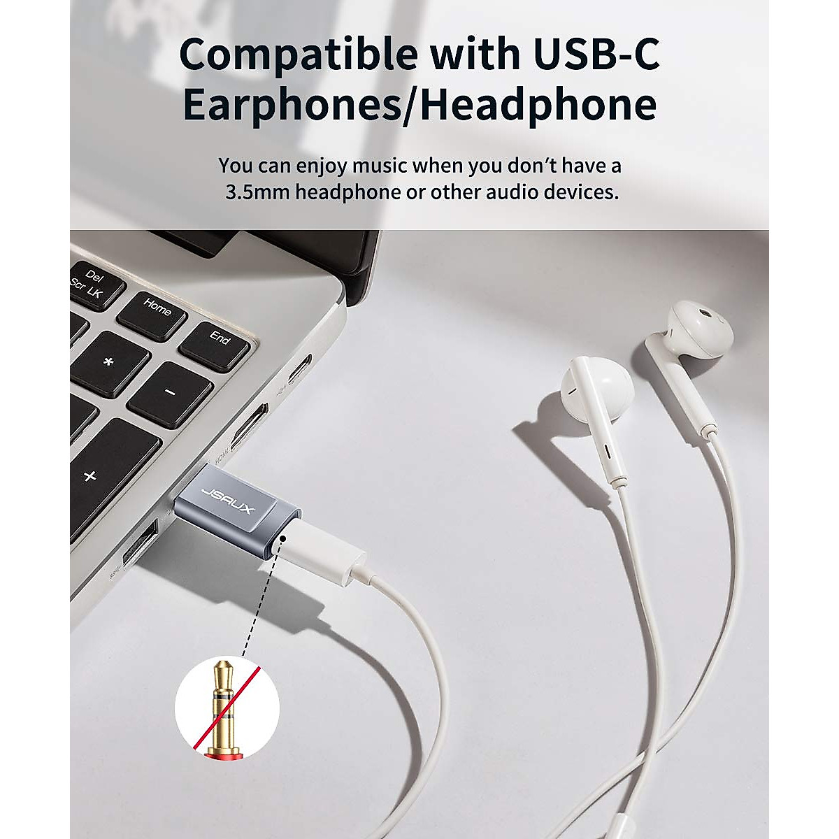 JSAUX USB-C to USB 3.0 Adapter(2 Pack), Type-C Female to USB-A Male Adapter, USB C 3.1/3.0 Converter Support Data Transfer & Stable Charging for Laptop, Chargers, Power Bank, iPhone 15 14 13 12