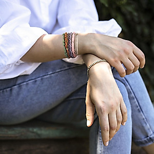 20 Boho Hair Ties in 5 Styles, 10 Colors - Cute Bracelets for Thin and Thick Hair, No Damage Elastics