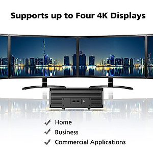 Akasa Turing TN, for Intel NUC 11 (Tiger Canyon), Pure Aluminum Fanless NUC Case, Internal M.2 SSD Heatsink, Support up to Four 4K Displays & 2.5" SSD/HDD, Small Computer Case, A-NUC68-M1B
