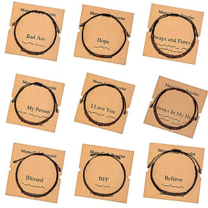 Lvla Gan Morse Code Bracelet for Women, String Wrap Bracelet Friendship Daughter Boyfriend Girlfriend Couples Inspirational Gifts Bracelet Gift for Her Secret Message Strand Bracelet Fuck Cancer