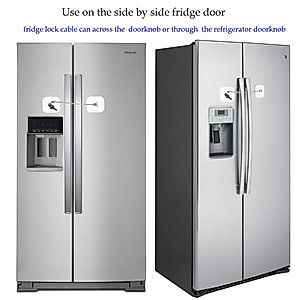 Fridge Lock,Refrigerator Locks,Freezer Lock with Key for Child Safety,Locks to Lock Fridge and Cabinets (White Fridge Lock-1Pack)