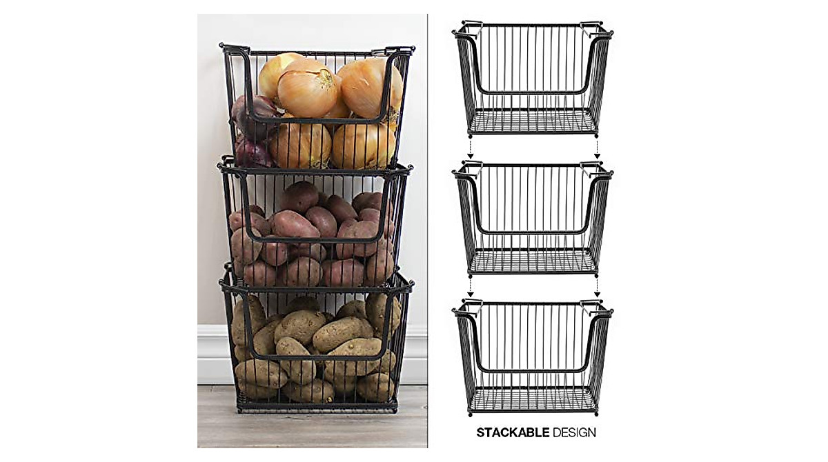 Sorbus Stackable Wire Baskets - Organize Your Home