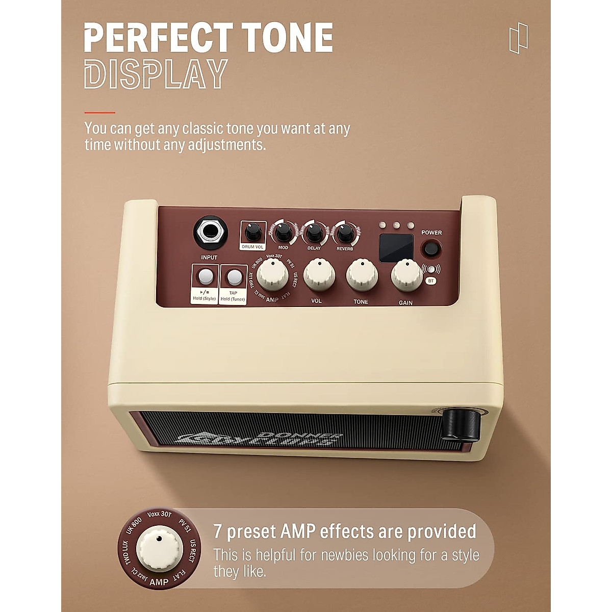 Donner 39 Inch TL Electric Guitar & Mini Guitar Amp Digital, 5W Wireless Small Electric Guitar Amplifier, Cyclops Guitar Combo Amp with 7 Amplifier Models 3 Types of Effects: Mod, Delay, Reverb and Dr