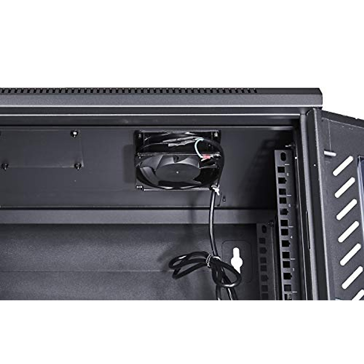 KENUCO [Fully Assembled] Deluxe IT Wall Mount Cabinet | Server Rack | Data Network Enclosure 19-Inch Server Network Rack with Locking Tempered Glass Door (Black 6U)