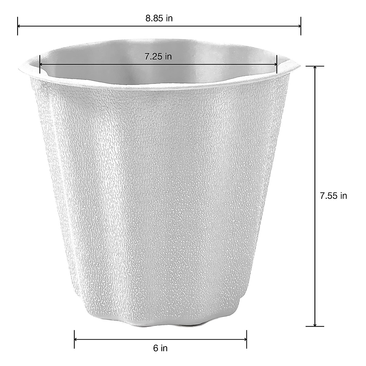 FloraCraft Plastic Design Container 7.55 Inch x 8.85 Inch White