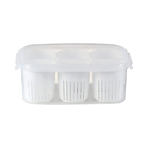 MISNODE Reusable Veggie Tray with Lid, 6-Compartment Divided Snack Box Container & Fridge Organizer, Meal Prep Spice Case, Divided Food Storage Containers, Chilled Condiment Server & Vegetable Organizer