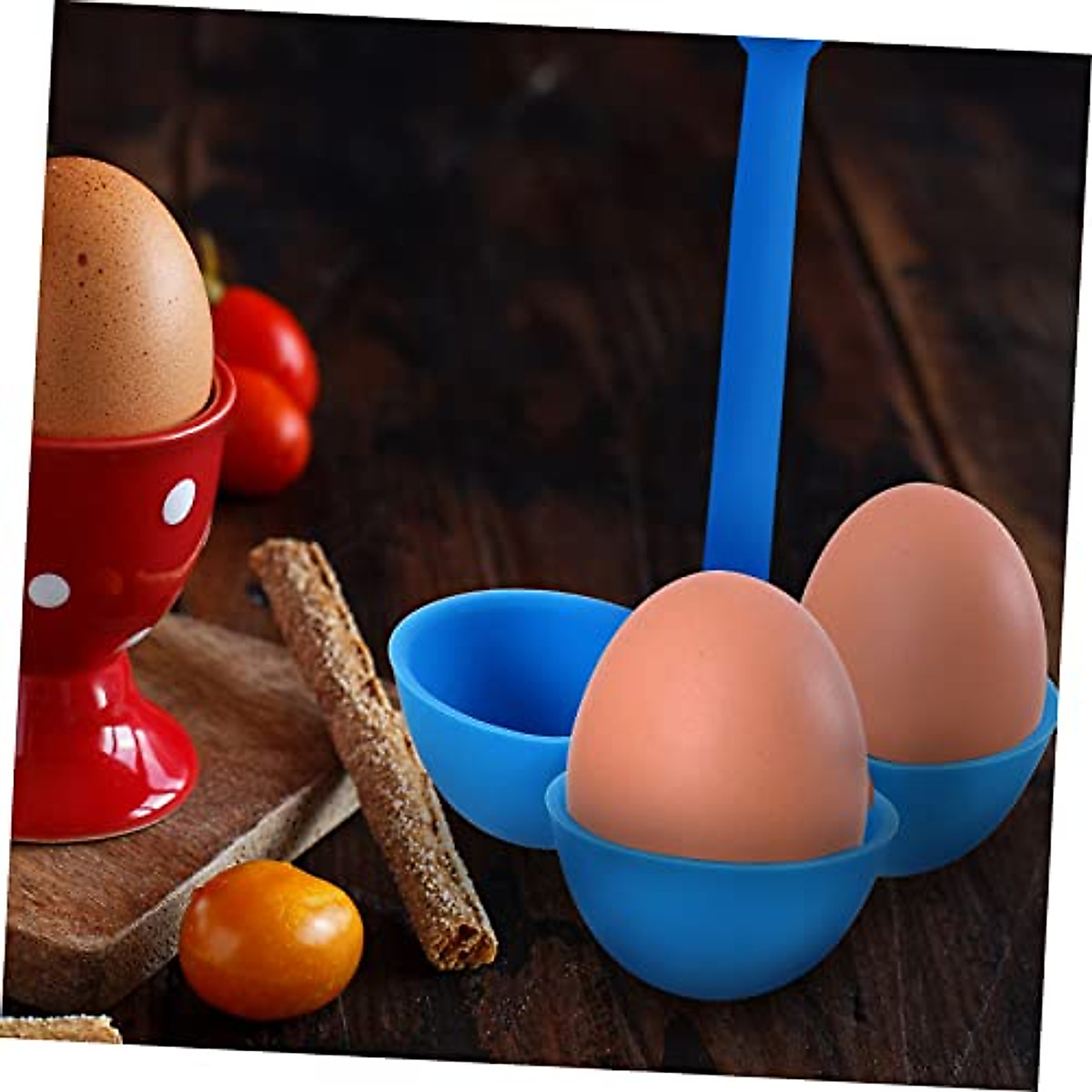 Unomor 3 Pcs Egg Boiling Gadget Hard Boiled Egg Maker Steamed Egg Cup Egg Cooker Cup Oven Egg Cooker Kitchen Utensil for Egg Boiling Microwave Egg Poacher Poached Egg Maker Orange