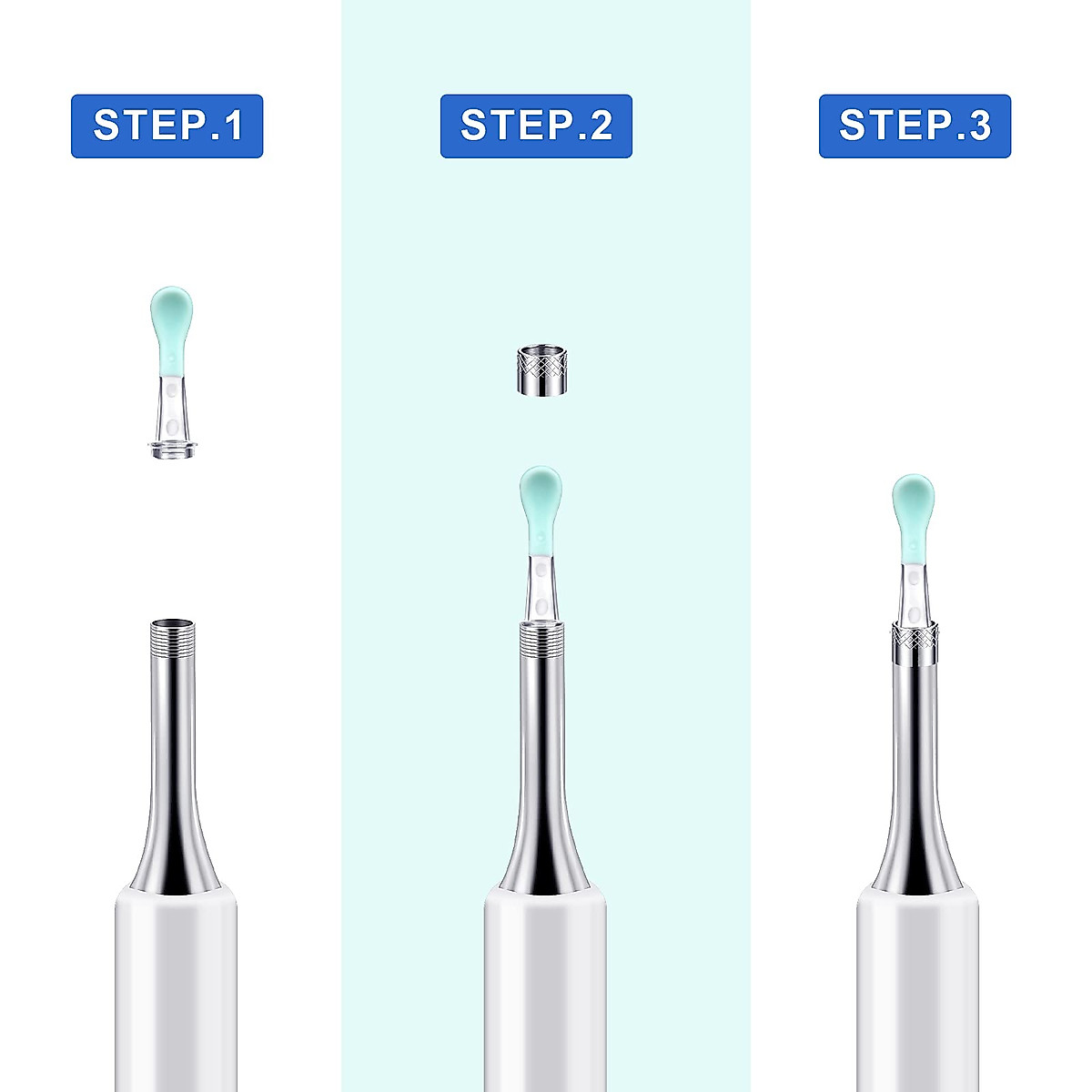 Ear Cleaner Replacement Tips Silicone Ear Spoons Tips Ear Retaining Ring Structure Removal Endoscope Tool Compatible with X17 Pro M9 Pro A2 B2 Pro C3/C3 Pro K10 (8 Pieces)