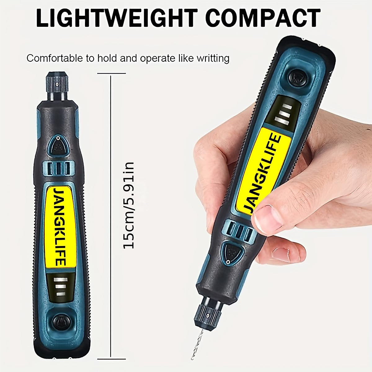 JANGKLIFE Cordless Rotary Tool Kit 3.6V, Comes with 41 Accessories, USB Charging Cord, 3-Speed ​​Adjustable for Drilling, Cutting, Sanding, Engraving, Polishing and DIY Crafts