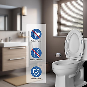 Hibbent 4 pieces Toilet Seat Bumpers for Bidet, Strong Adhesive Toilet Seat Bumpers for Use with Bidet Attachment, Universal Buffer Toilet Lid Rubber Bumpers, Grey