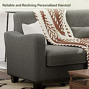 Belffin Convertible Sectional Sofa Fabric Couch with Chaise Reversible Small Corner Couch Furniture L-Shaped 4 Seater Sofas Light Grey