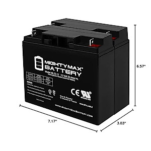 Mighty Max Battery 12V 22AH Battery Replacement for Truck PAC ES1240 for ES8000 JumpStarter - 2 Pack
