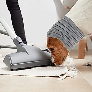 SIMENA No Flap Ear Wraps for Dogs, Stretchy Dog Ear Muffs, Dog Ear Cover Against Stressing Effect of Loud Noise, Head Wrap to Keep Your Dogs Ears Warm (Medium (12-20" x 7"), Grey)