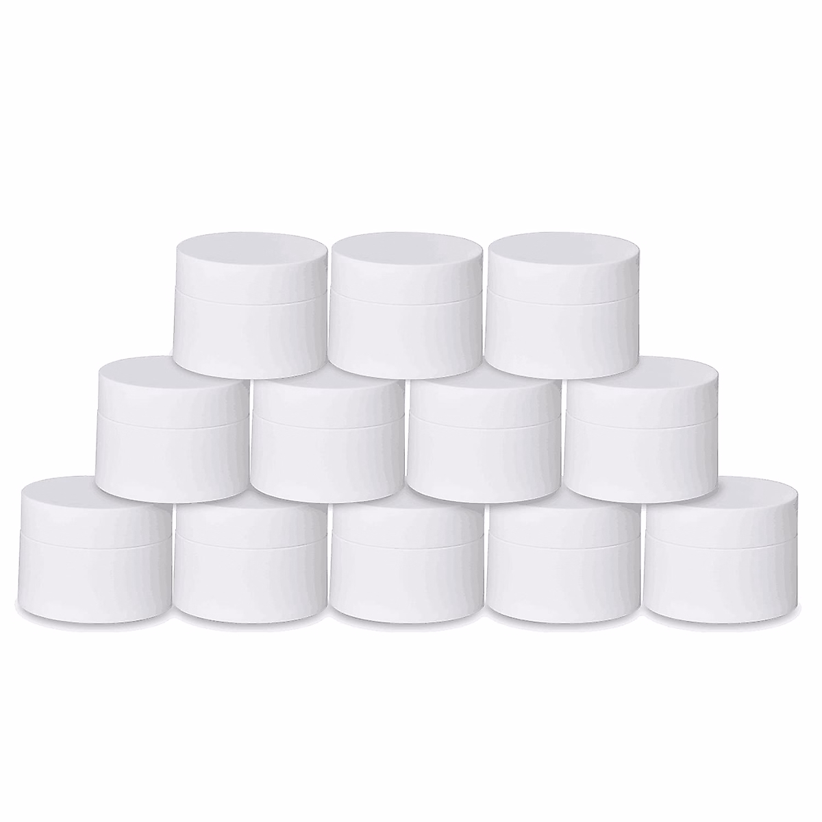 Plastic Containers Akamino White Plastic Lotion Jar with Inner Liners and Dome Lids for Make-up Cosmetic, Creams, Lotions, Refillable Travel Airtight Container Storage (1.25 Oz, 37 ML, 12 PCS)