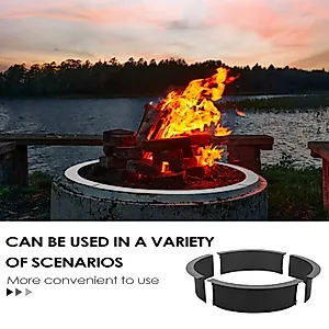 WSSEY Fire Pit Ring Outdoor 45'' Fire Liner 39'' Inner Wooden Burning Campfire Ring Insert Metal Bonfire Rings Above Ground for Patio Garden Grill Camping