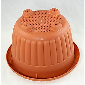 Japanese Plastic Bonsai Training Pot/Garden Planter 10.5"x 10.5"x 7" - Orange