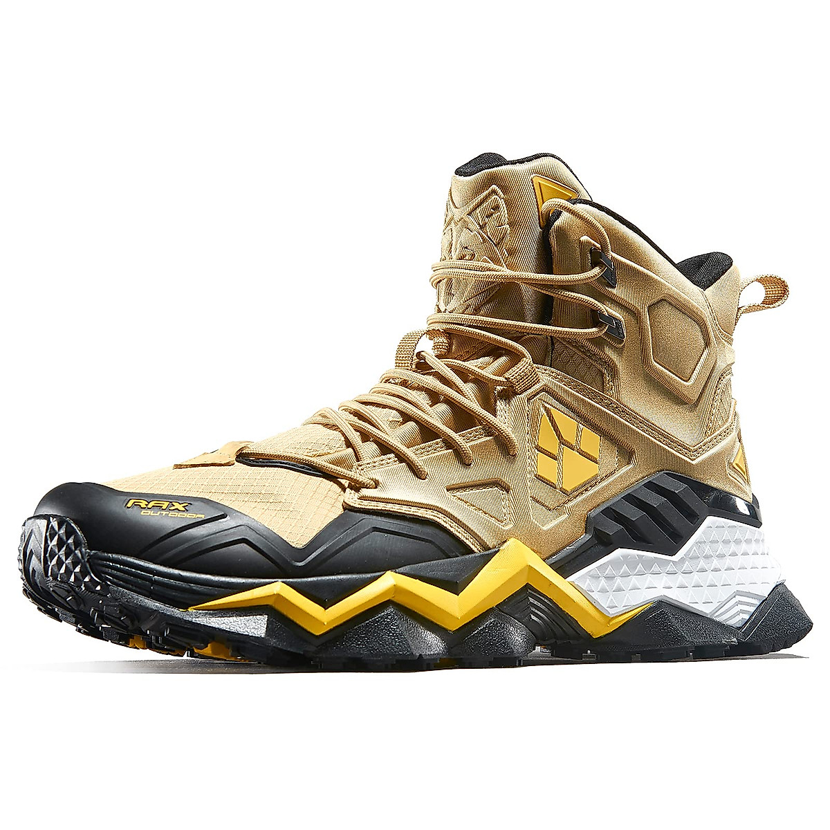 RAX Men's Jungle Wolf Waterproof Hiking Boot Camping Backpacking (Khaki, numeric_8)