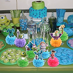 Monster Centerpieces Table Decorations, Monster Birthday Party Supplies, Monster Paper Flowers for Birthday Party Decorations