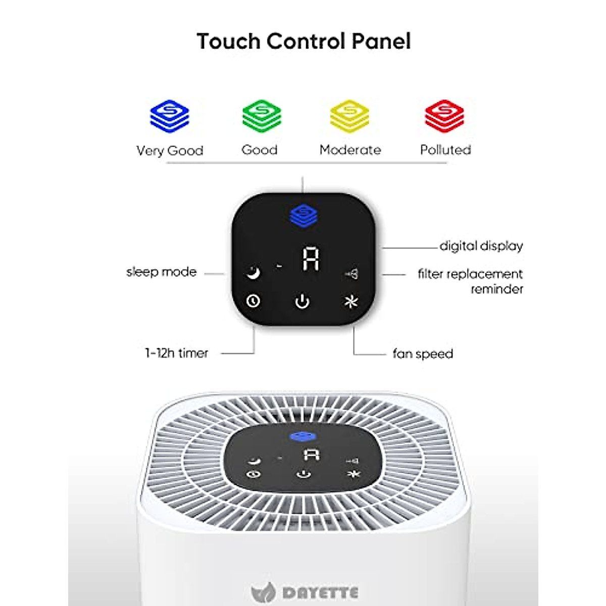 HEPA Air Purifiers for Home Large Room, CADR 300+ m³/h 1290sqft, with Extra H13 True HEPA Air Filter for Allergies Pets Dander