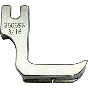 DREAMSTITCH 36069R High Shank Solid Welt Right Piping Foot for Juki, Brother, Singer, Babylock, Janome, Pfaff, Viking High Shank Sewing Machine (3/16 inch)