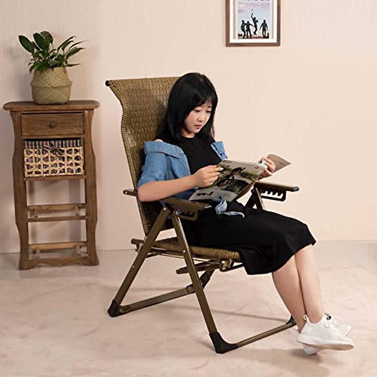 ABaippj Folding Zero Gravity Sun Lounger Chair Garden Sun Bed Reclining - Perfect for Home, Patio, Decking, Holiday, Beach