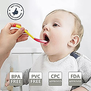 Baby Spoons First Stage Self Feeding 4 6 12 months, 8 Pack Toddler Utensils Spoons and Forks BPA Free, Gum-Friendly Baby Feeding Supplies