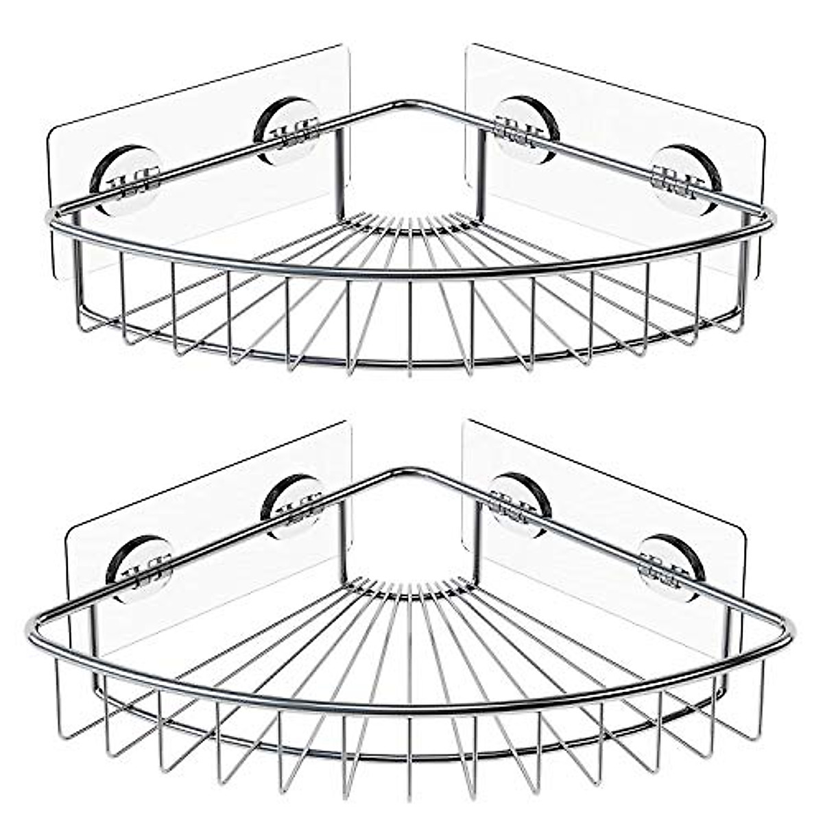 SMARTAKE 2-Pack Corner Shower Caddy 2-Pack 9.9 Inches Shower Caddy, Wall Mounted Bathroom Shelf with Adhesives