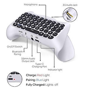 TNP PS5 Chatpad - PS5 Controller Keyboard Attachment, Wireless Compact Keypad - The Ultimate QWERTY Gamepad Keyboard for PS5 with Built-in Speaker for Live Chat and Messaging