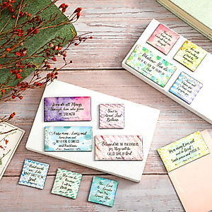 Oudain 36 Pcs Christian Magnets Inspirational Bible Verse Magnets Christmas Refrigerator Magnets Motivational Scripture Quotes Magnet Mini Bulk Fridge Magnets for Xmas Gifts Locker Decor Supplies