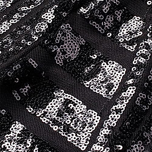 XBTCLXEBCO Sequin Bell Bottoms for Women Glitter High Waist Wide Leg Palazzo Pants Casual Sparkle Flared Trousers Disco Pants (Black, X-Large)