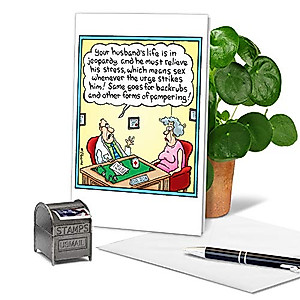 NobleWorks Hilarious Birthday Greeting Card with 5 x 7 Inch Envelope (1 Card) BdayGoing to Die Randy McIlwaine Birthday Cartoon 8547Z