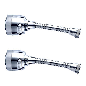 DOITOOL 2pcs Splash Extender sink Sprayer Head Nozzle Kitchen Sink Faucet Aerator Kitchen Bath Fixtures swivel faucet bubble sprayer lengthen Stainless steel small tools to rotate