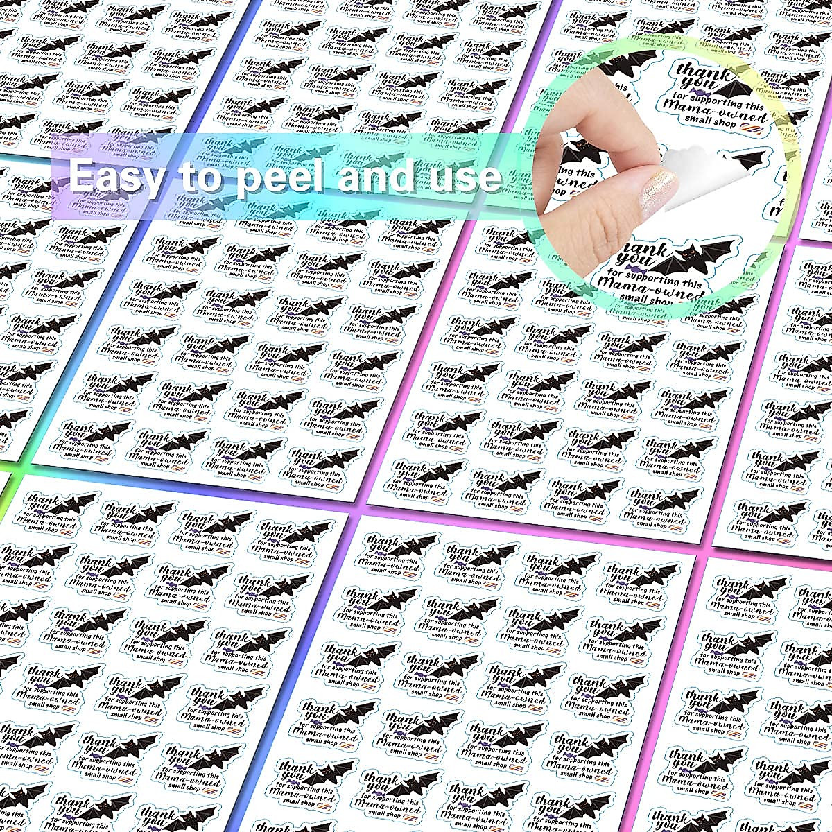 240 PCS Thank You Support Mama Owned Stickers,Funny Small Business Envelopes Stickers for Business Packages/Handmade Goods/Bags,Halloween Theme Small Shop Business Stickers for Envelopes Seals