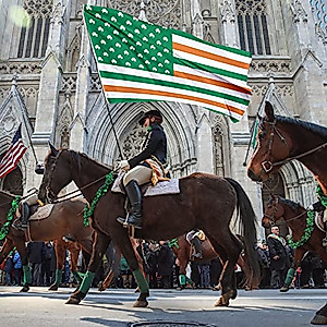 Probsin St Patricks Day Decorations Flag 3x5 Ft Banner Double Printed Irish Flag Holiday Shamrocks Clover Party Supplies Yard Signs Home Decor Funny Hanging Green Poster Welcome Photo Backdrop with Brass Grommets for Indoor Outdoor Garden Lawn Garage Hous