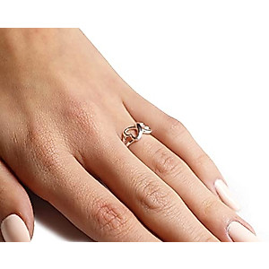 CloseoutWarehouse 925 Sterling Silver Heart Infinity Ring Size 8