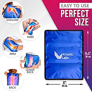 Kinetic Labs Reusable Ice Pack for Injuries - Ice Pack for Back Pain Relief (11x14.5) - HSA FSA Eligible - Large Ice Pack for Back, Knee, Shoulder, Hip