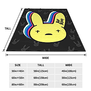 Iosbdnsm Bad Cute Bunny Throw Blanket Living Room Car Bedroom Warm Blankets Air Conditioning Blanket Fans Gifts 80"x60"