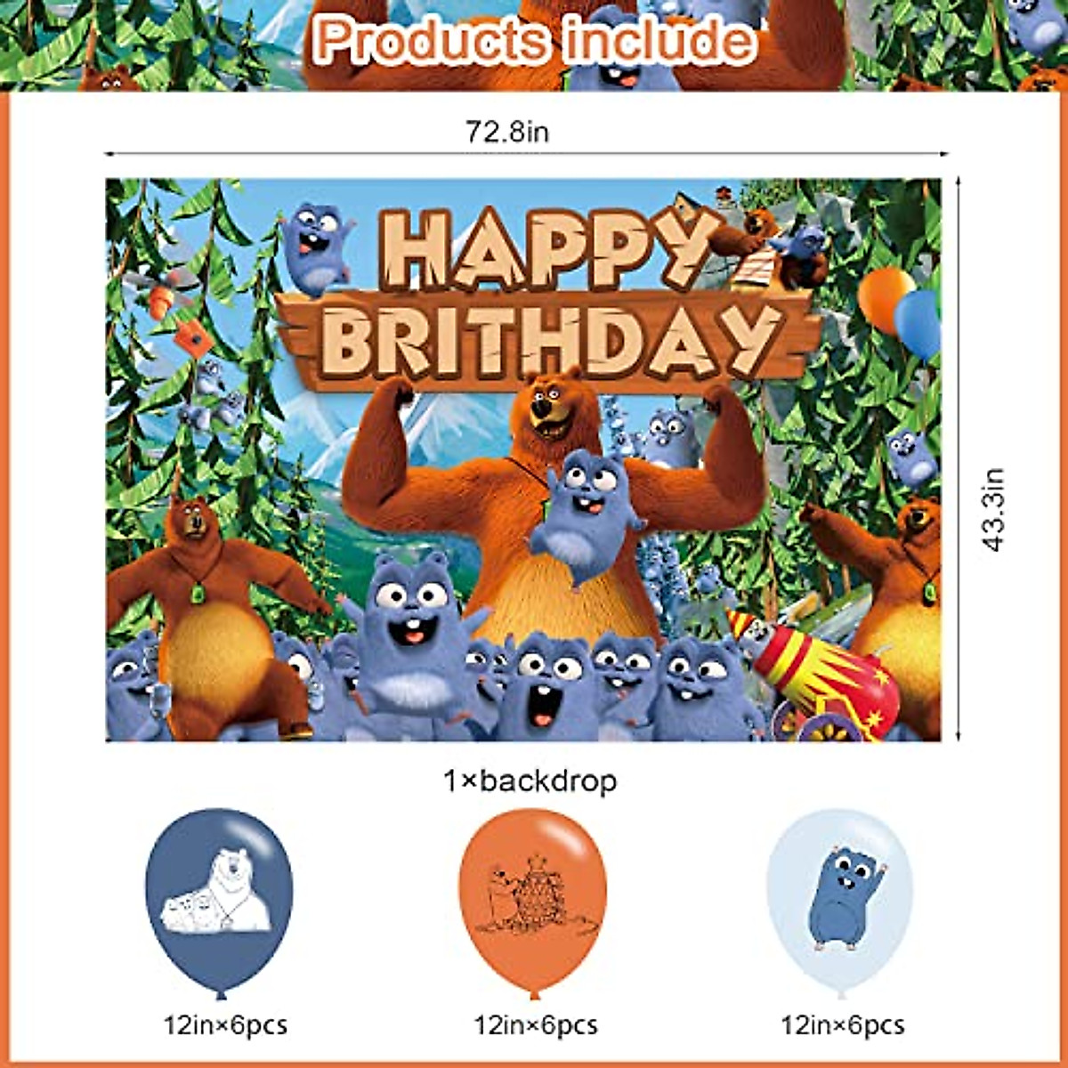 Grizzy and The Lemmings Backdrop Birthday Banner for Cartoon Grizzy Birthday Party Supplies Grizzy and The Lemmings Photograph Background Photo Booth 5x3ft