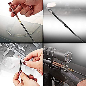Gun Cleaning Kit Set Brushes Cleaner Set Tools Universal Butt Stock for 5.56mm, 20-25 Caliber Rifle Pistol Shotgun