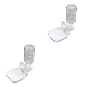 Balacoo 2 pcs automatic feeder rabbit water feeder drinking water machine dispenser automatic rabbit feeder bunny water dispenser pet water dish water cage plastic white chinchilla