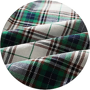 Toddler Baby Boys Clothes Short Sleeve Button Down Shirt Buffalo Plaid Blouse Top Summer Outfits(Green Check Plaid,12-18 Months)