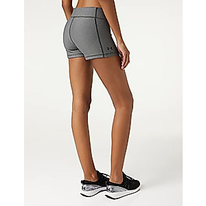 Under Armour Womens HeatGear Armour Mid Rise Shorty , Charcoal Light Heather (019)/Black , Medium