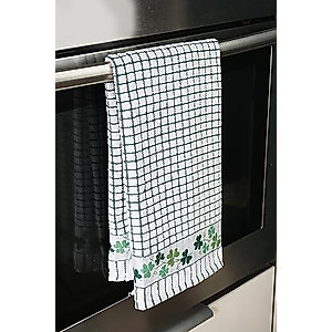 Samuel Lamont Poli-dri Jacquard Towel White with Green and SHAMROCK trim