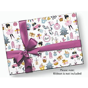Stesha Party Princess Holiday Gift Wrap Christmas Wrapping Paper - 30 x 20 Inch (3 Sheets)