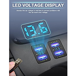 Carrkoopy for Toyota Quick Charge 3.0 USB Port Charger Socket, Car Charger Accessories, Compatible with Mobile Phones, Tablet, GPS, Digital Cameras, PDAs and Other USB Accessories (1.3 * 0.88inch)