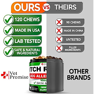 (2 Pack) Dog Allergy Chews - Itch Relief for Dogs - Dog Allergy Relief - Anti Itch for Dogs - Dog Itchy Skin - Dog Allergy Support - Immune Health Supplement - Made in USA - 240 Treats
