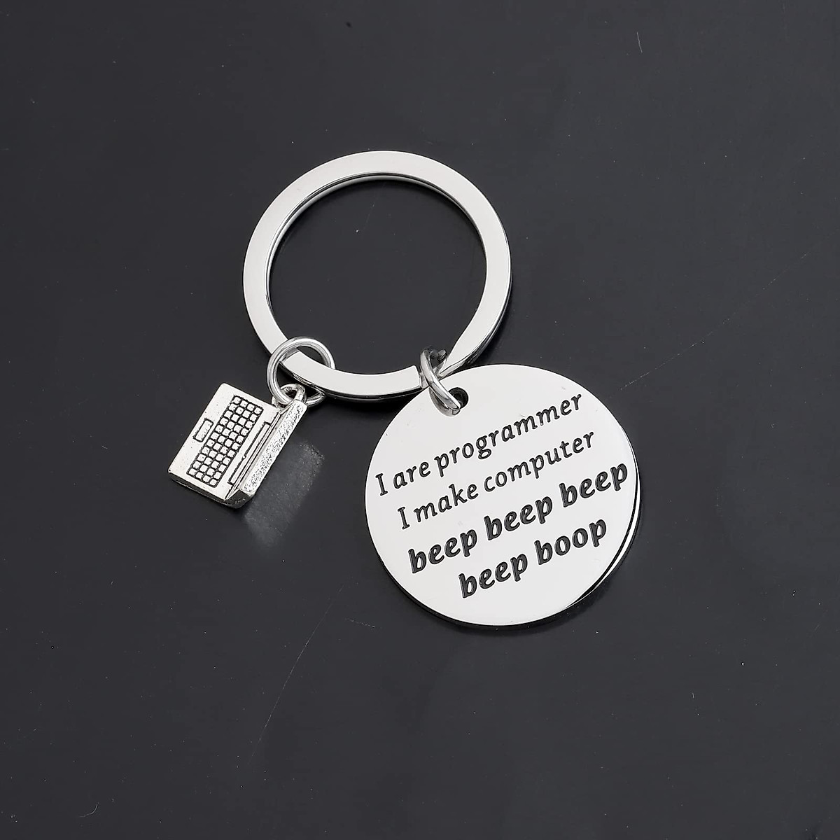 POTIY Computer Programmer Programming Keychain I Are Programmer I Make Computer Beep Boop Programmer Key Ring (programmer)