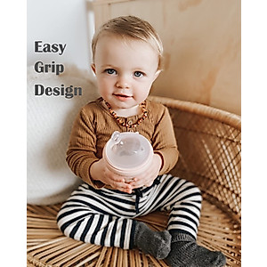 haakaa Gen.3 Natural Glass Baby Bottle 4.2oz/120ml - Wide Neck, Anti-Colic Slow Flow Nipple,Easy to Clean, 0M+ Breastfed Babies, Newborn Registry Essentials,BPA Free-Peach