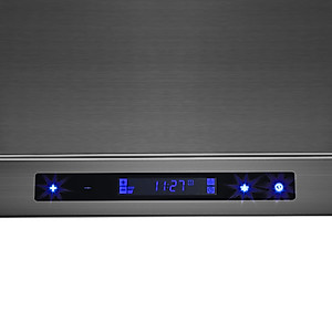 AKDY 36 in. 343 CFM Convertible T-Shape Wall Mount Black Stainless Steel Kitchen Range Hood with Touch Panel and Carbon Filters