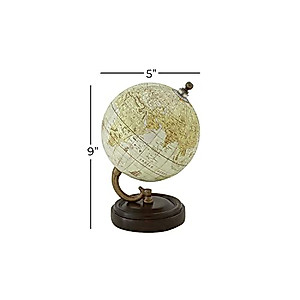 Deco 79 Wood Globe, 5" x 5" x 8", Yellow